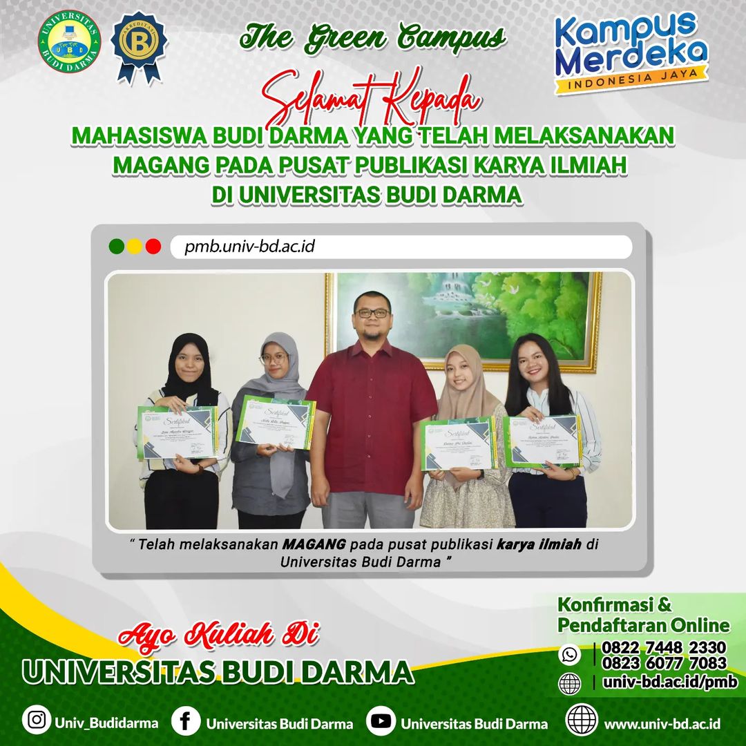 Selamat Kepada Mahasiswa Budi Darma Yang Telah Melaksanakan Magang Pada Pusat Publikasi Karya ...